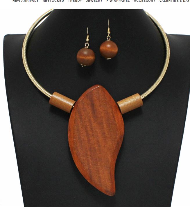 BOLD WOOD CHOKER NECKLACE GOLD/BROWN – The Bling Castle